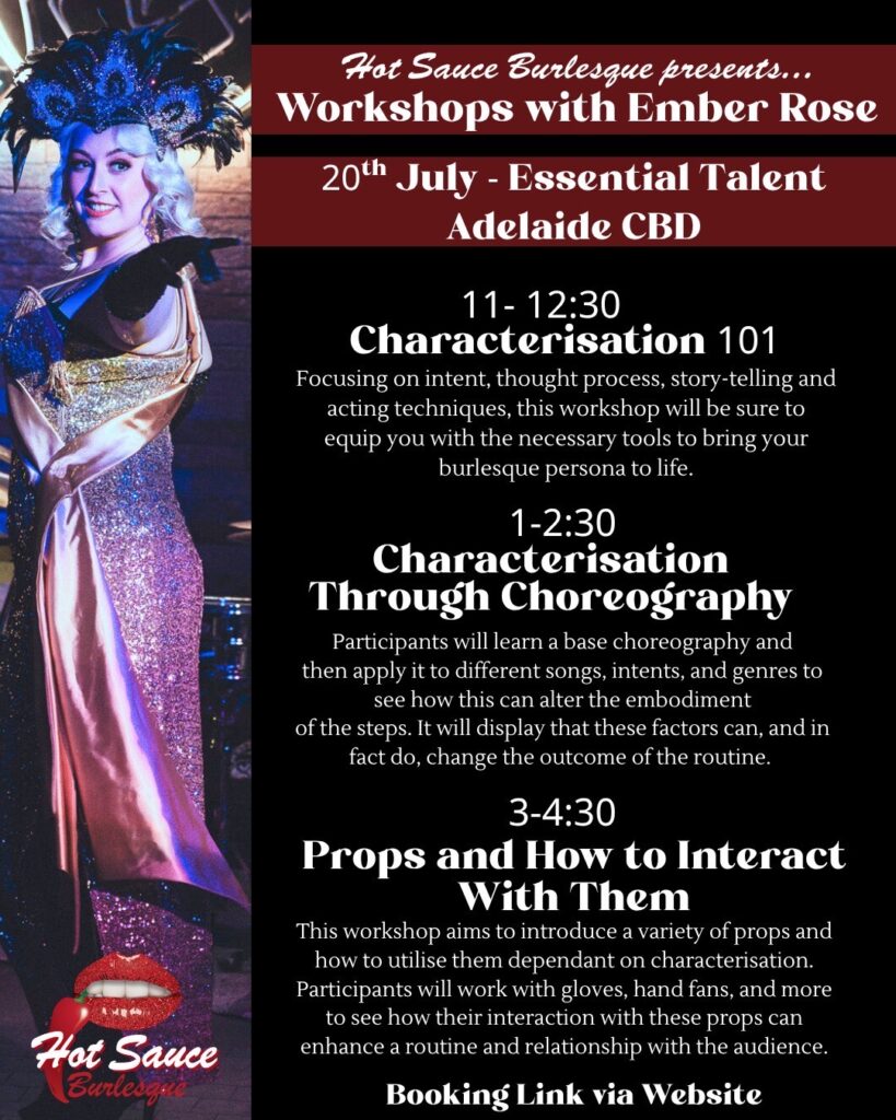 Ember Rose – Character Workshops – SA Burlesque